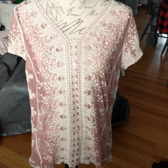 Indigo Thread Co | Tops | Boutique Large Lace Top | Poshmark